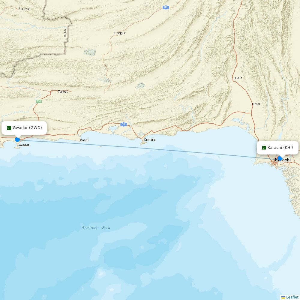Pakistan International Airlines routes (PK) 2026, map - Flight Routes