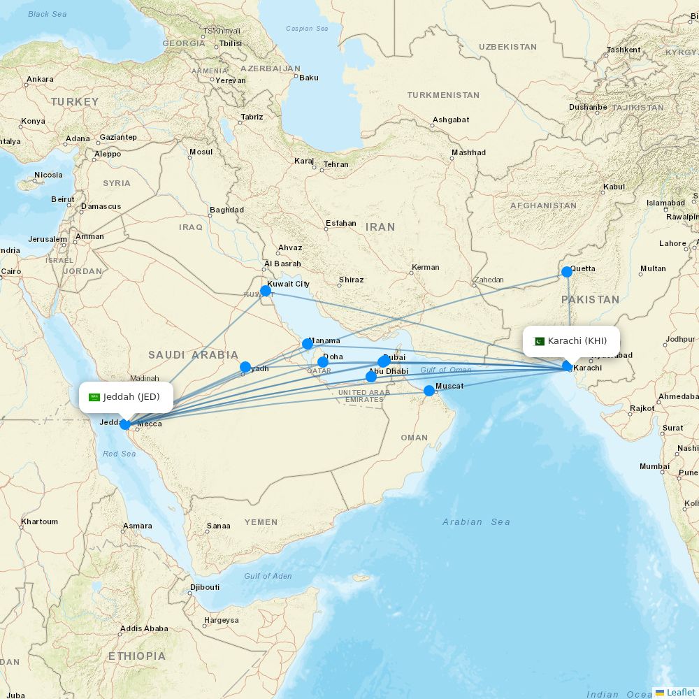 Flyadeal airline routes (F3) 2026, map - Flight Routes