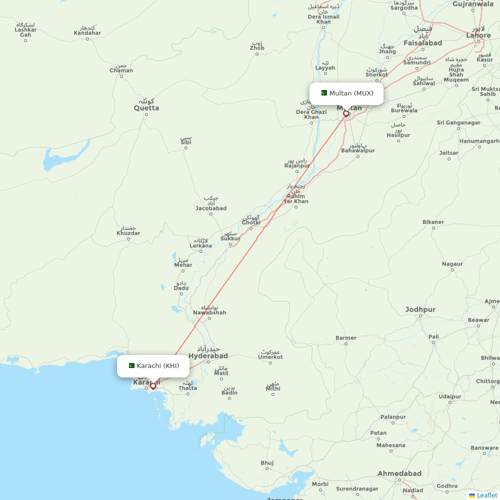 Pakistan International Airlines routes (PK) 2026, map - Flight Routes