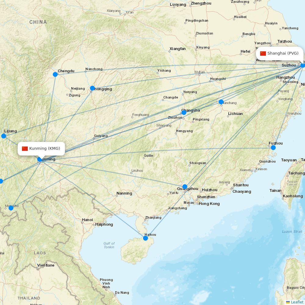 China Eastern Airlines routes 2025 – map with all flights - Flight Routes