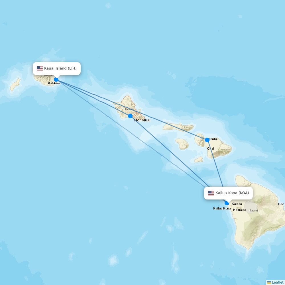 Hawaiian Airlines routes 2025 – map with all flights - Flight Routes