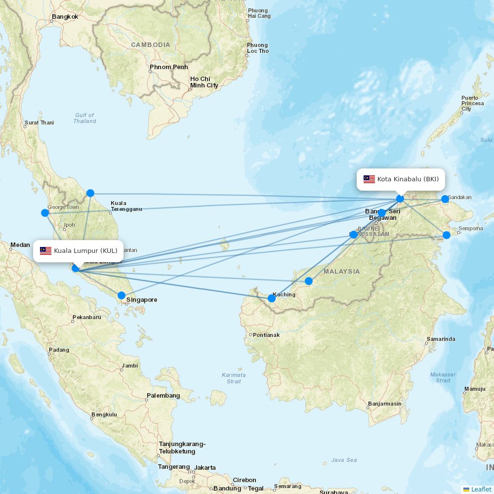 AirAsia routes 2025 – interactive map with all flights - Flight Routes
