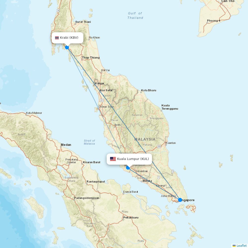 Batik Air Malaysia airline routes (OD) 2025, map - Flight Routes