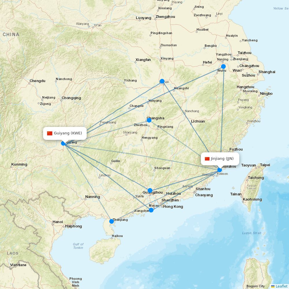 9 Air airline routes (AQ) 2026, map - Flight Routes
