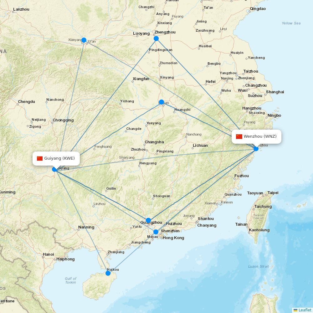 9 Air airline routes (AQ) 2026, map - Flight Routes