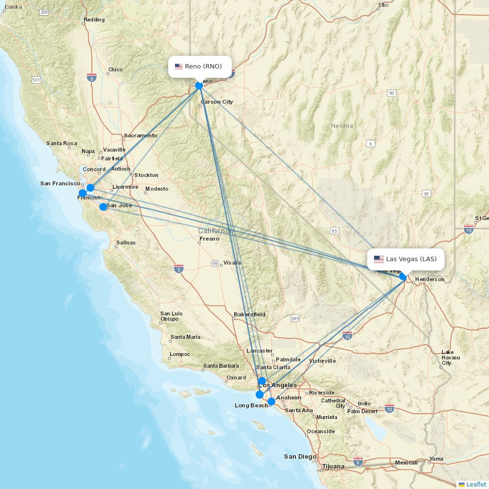 Southwest Airlines routes 2025 – map with all flights - Flight Routes
