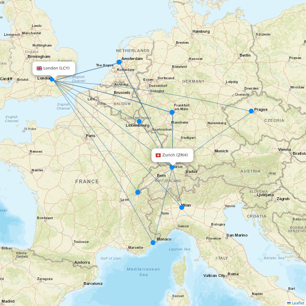 Swiss routes 2025 – interactive map with all flights - Flight Routes