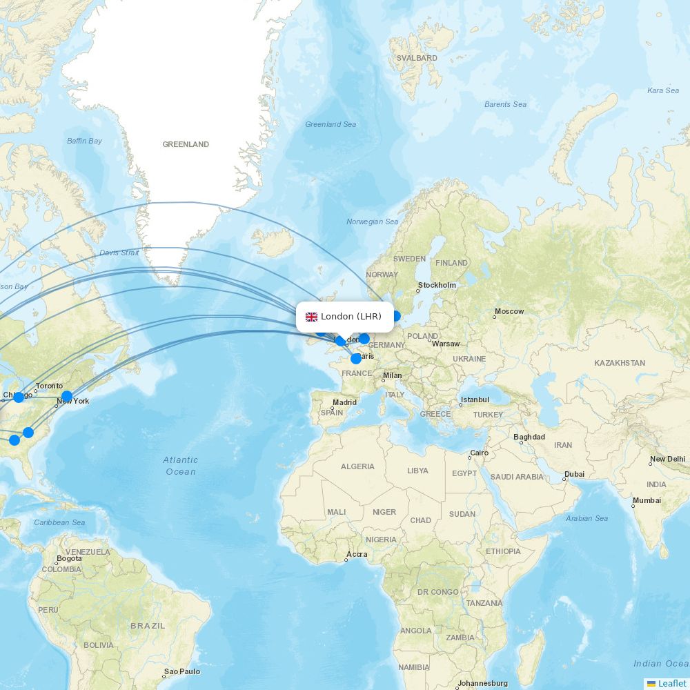 British Airways routes 2025 – map with all flights - Flight Routes