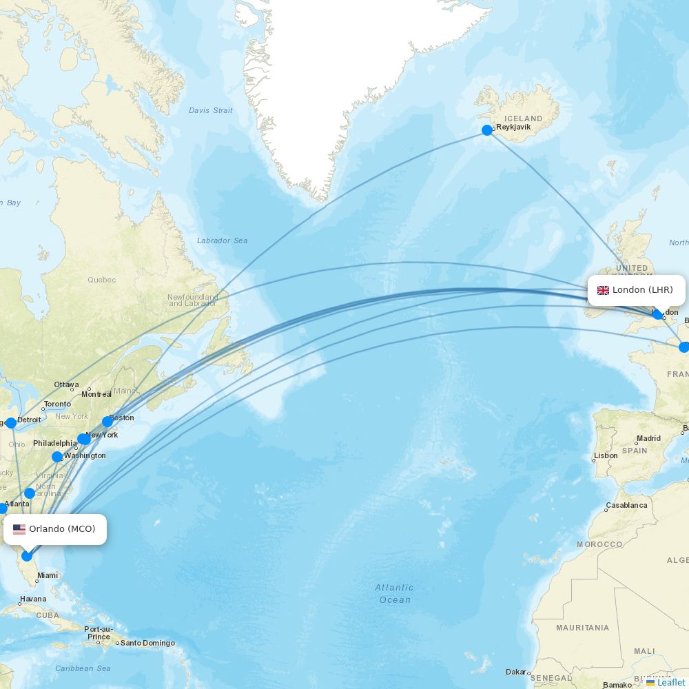Virgin Atlantic - airline info and route map - Flight Routes