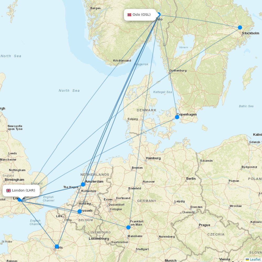 SAS routes 2025 – interactive map with all flights - Flight Routes