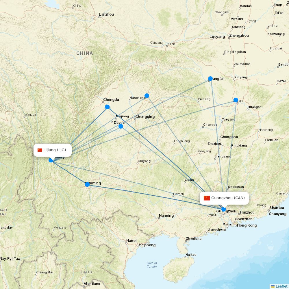Beijing Capital Airlines routes 2025 – map with flights - Flight Routes