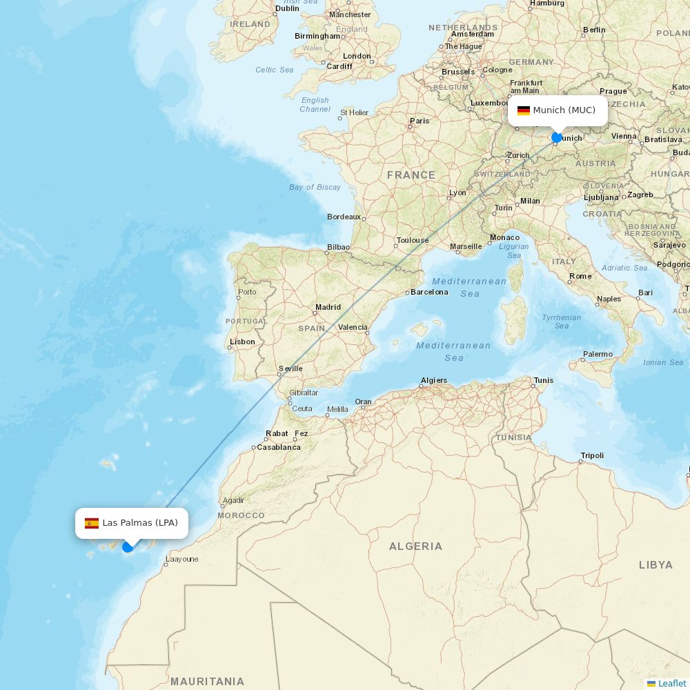 Discover Airlines routes (4Y) 2025, map - Flight Routes