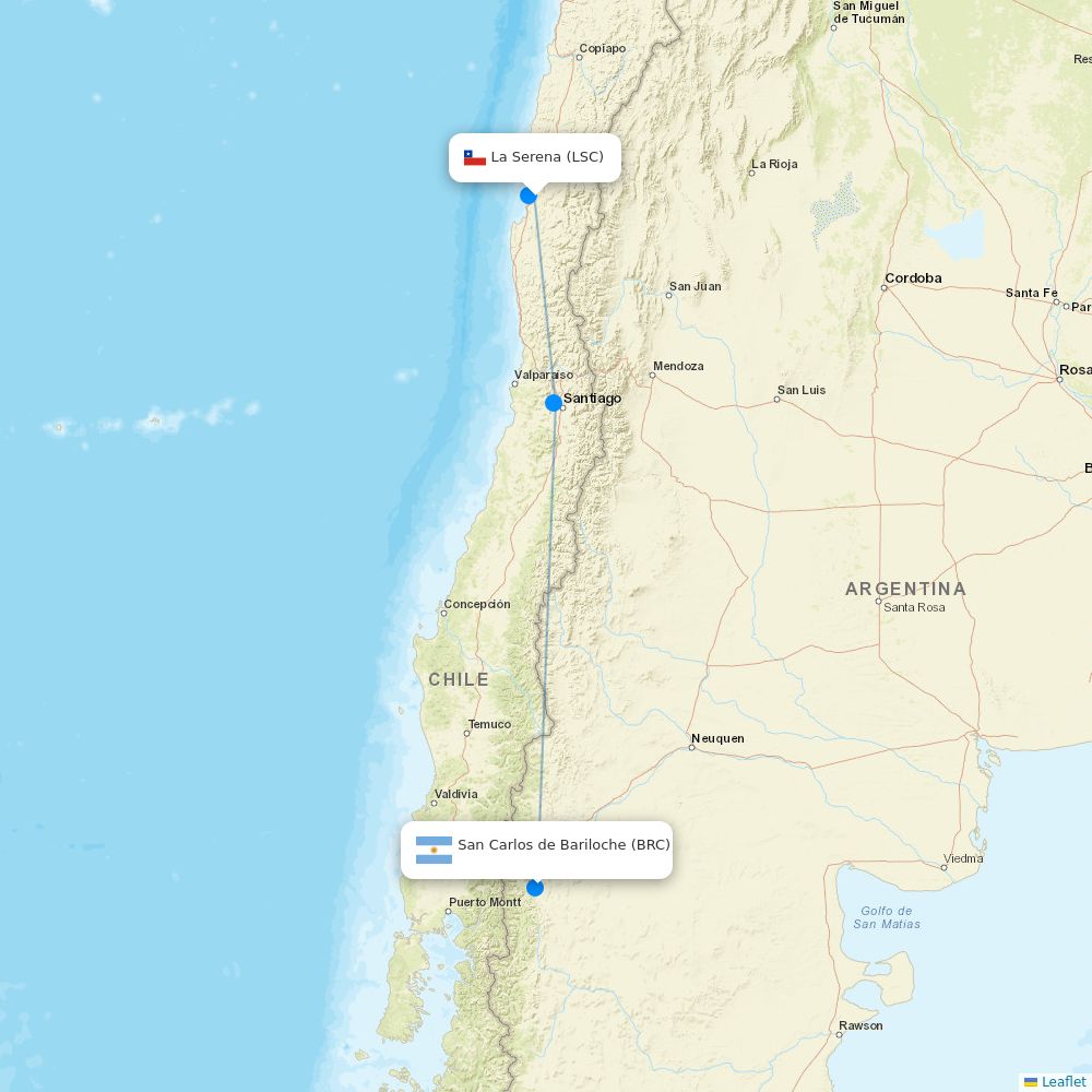 Flights from La Serena to San Carlos de Bariloche, LSC to BRC - Flight ...