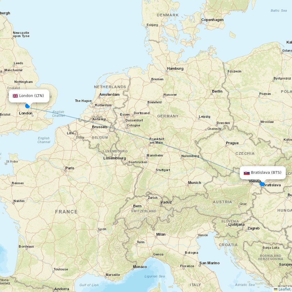 Wizz Air UK airline routes (W9) 2025, map - Flight Routes