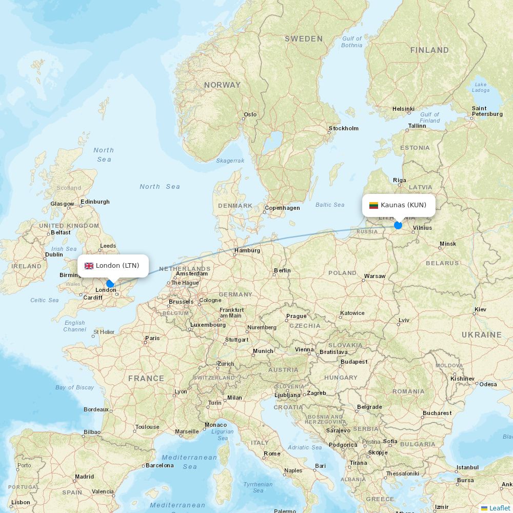 Wizz Air UK airline routes (W9) 2026, map - Flight Routes
