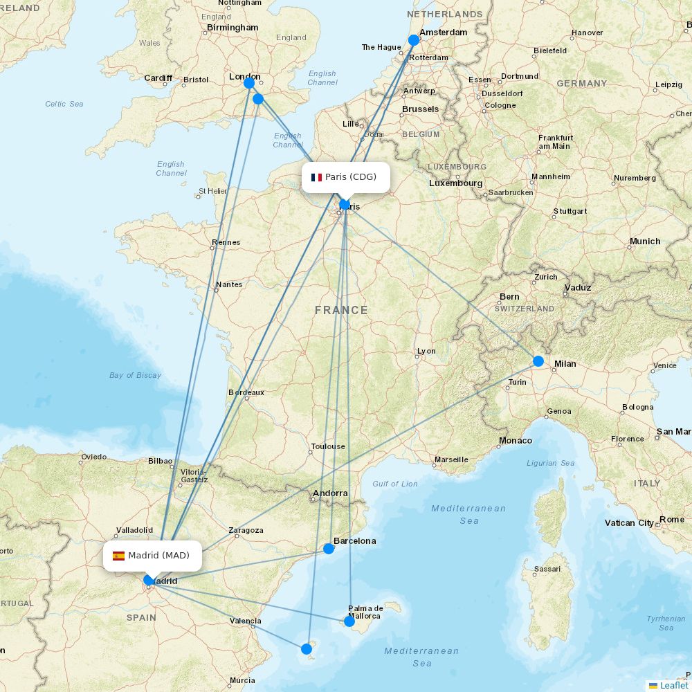 Air France routes 2025 – map with all flights - Flight Routes