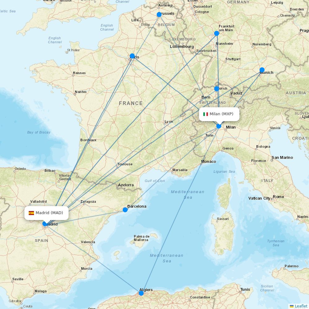 Wizz Air Malta airline routes (W4) 2026, map - Flight Routes