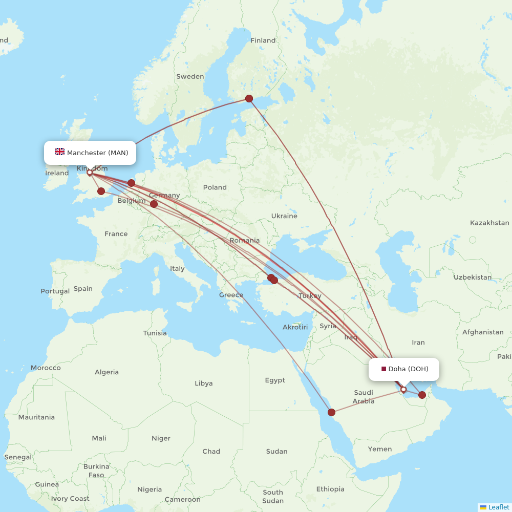 Qatar Airways routes 2025 – map with all flights - Flight Routes