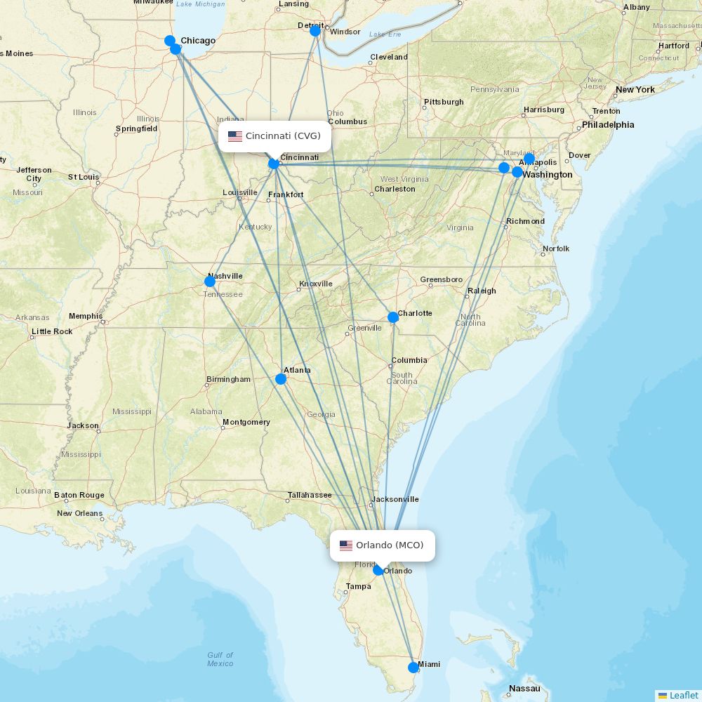 Frontier Airlines routes 2025 – map with all flights - Flight Routes