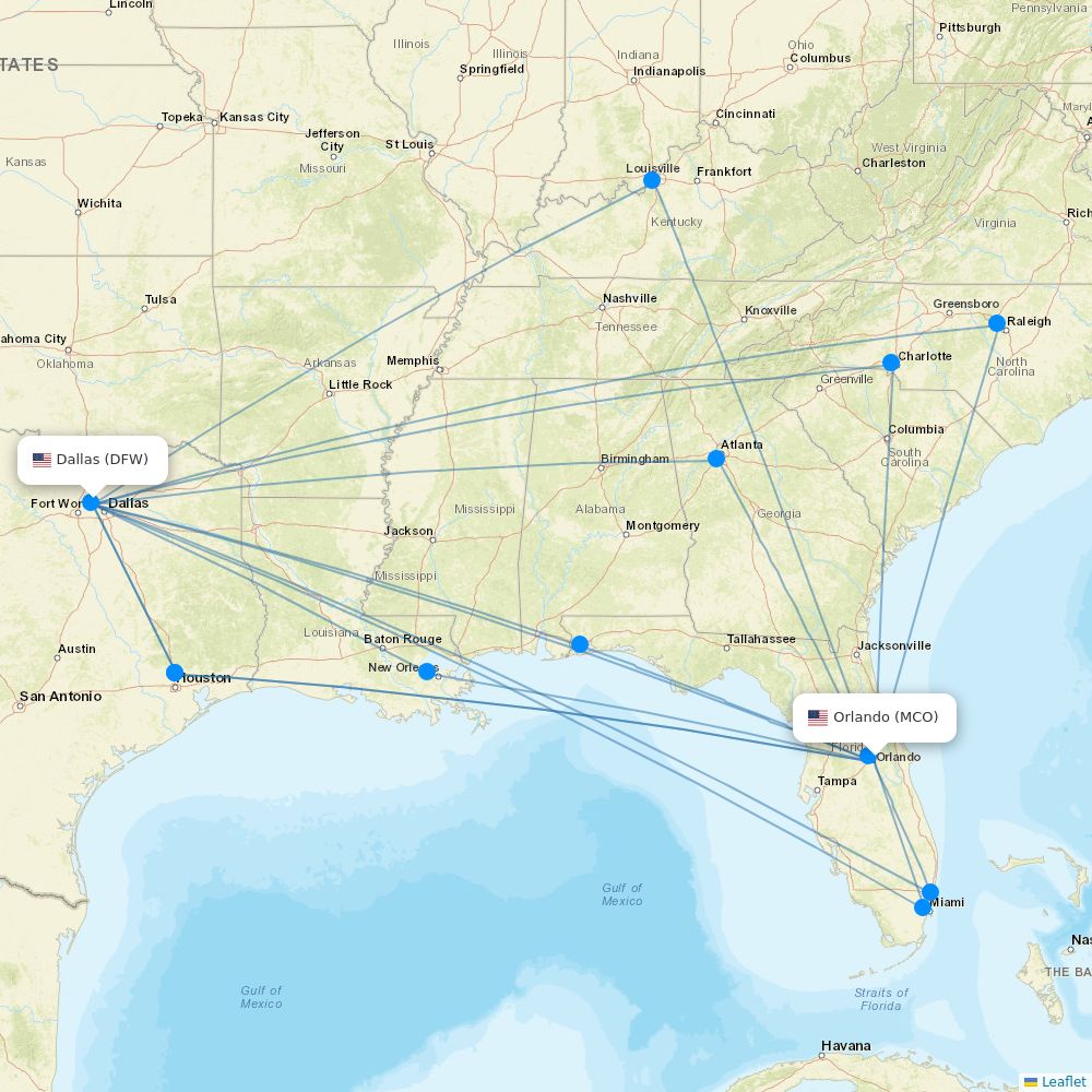 American Airlines routes 2025 – map with all flights - Flight Routes