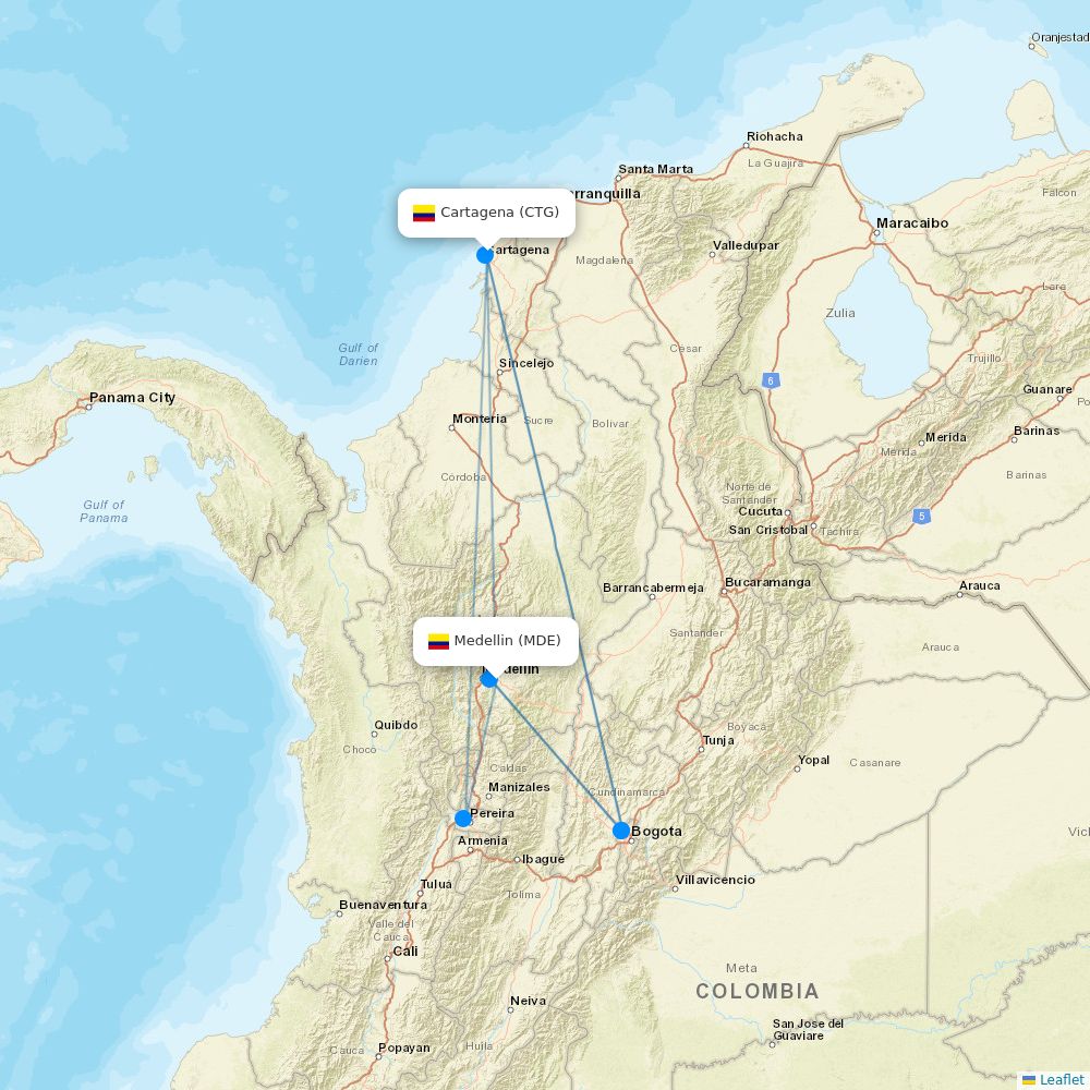 Avianca routes 2026 – interactive map with all flights - Flight Routes