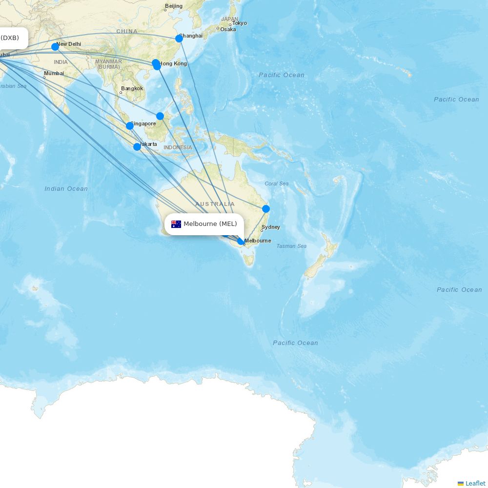 Emirates routes 2025 – interactive map with all flights - Flight Routes
