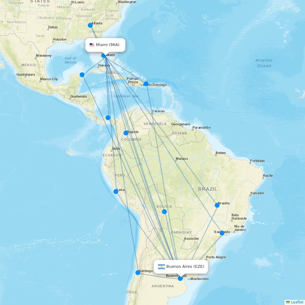 Aerolineas Argentinas routes 2025 – map with all flights - Flight Routes