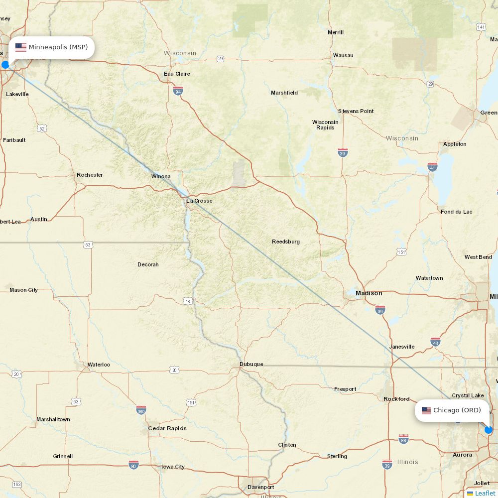 Sun Country Airlines routes (SY) 2025, map - Flight Routes