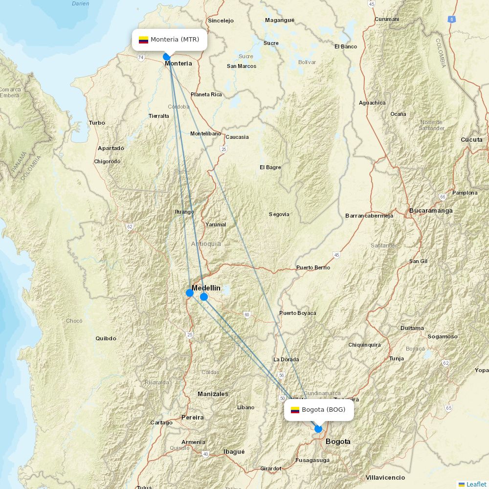 Avianca routes 2026 – interactive map with all flights - Flight Routes