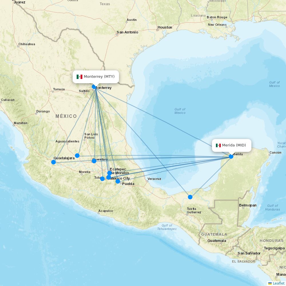 Viva Aerobus routes 2025 – map with all flights - Flight Routes