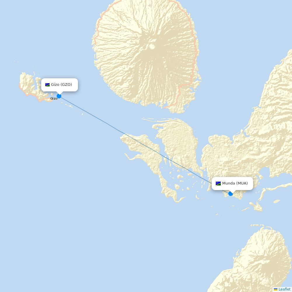 Solomon Airlines routes (IE) 2025, map - Flight Routes
