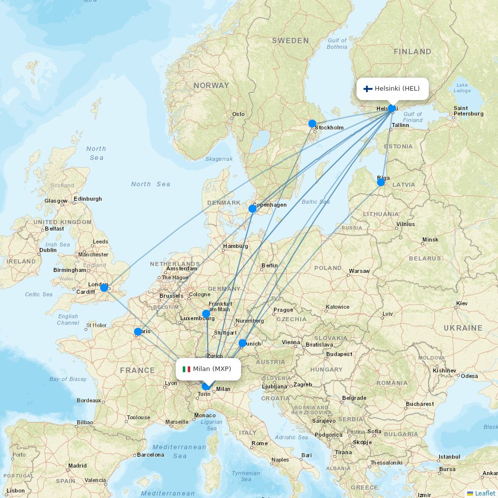 Finnair routes 2026 – interactive map with all flights - Flight Routes