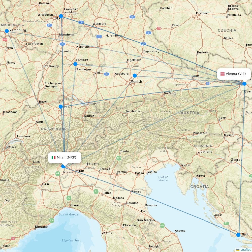 Austrian Airlines routes 2025 – map with all flights - Flight Routes