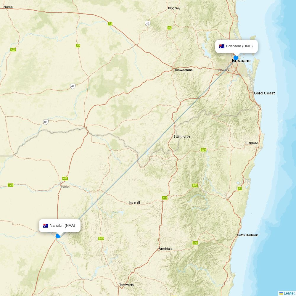 Link Airways airline routes (FC) 2025, map - Flight Routes