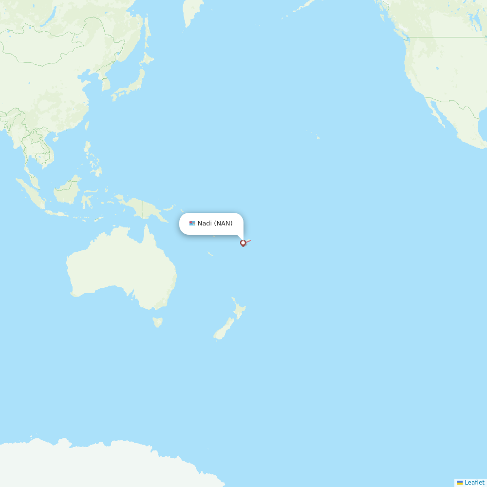 Fiji Airways airline routes (FJ) 2025, map - Flight Routes