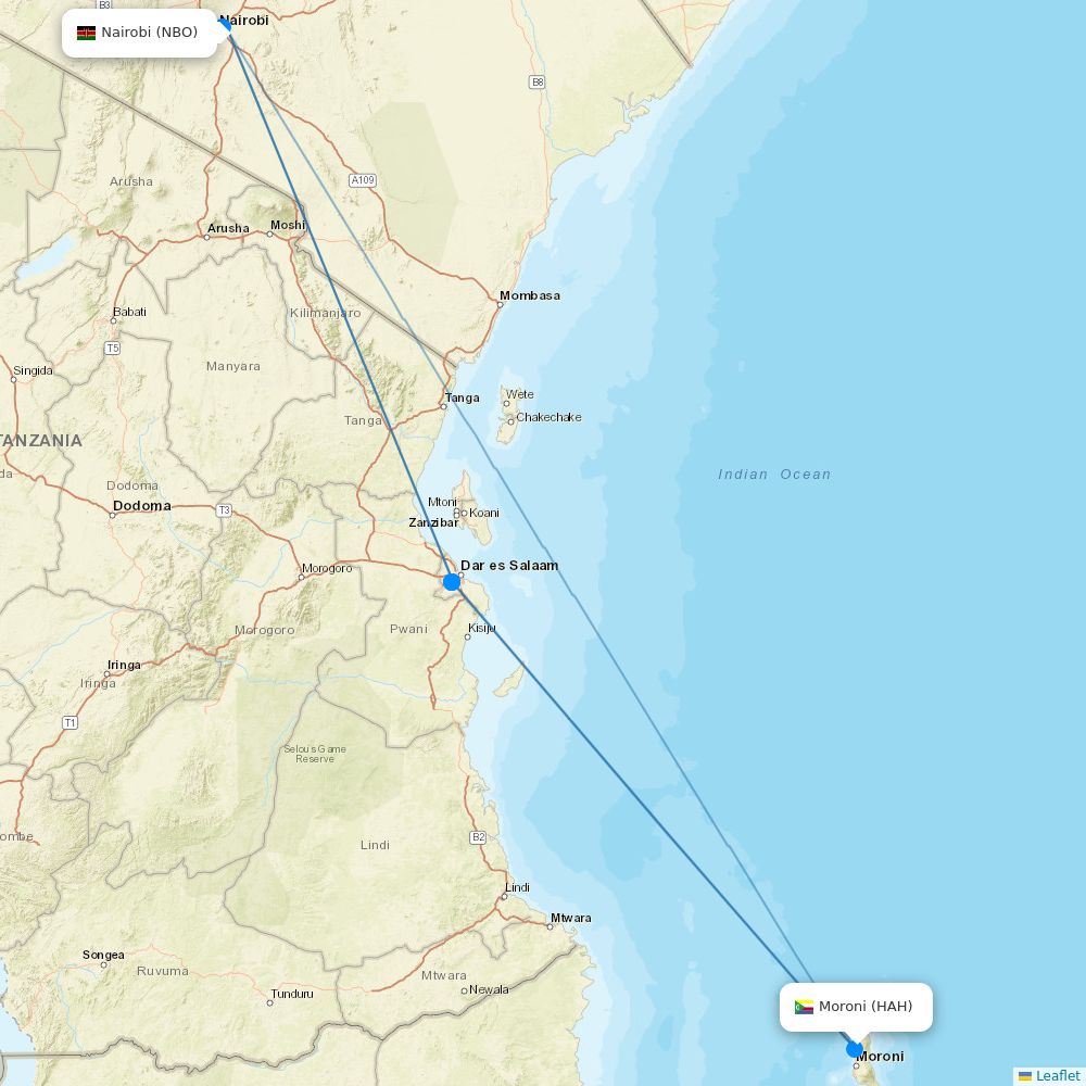 Kenya Airways airline routes (KQ) 2026, map - Flight Routes