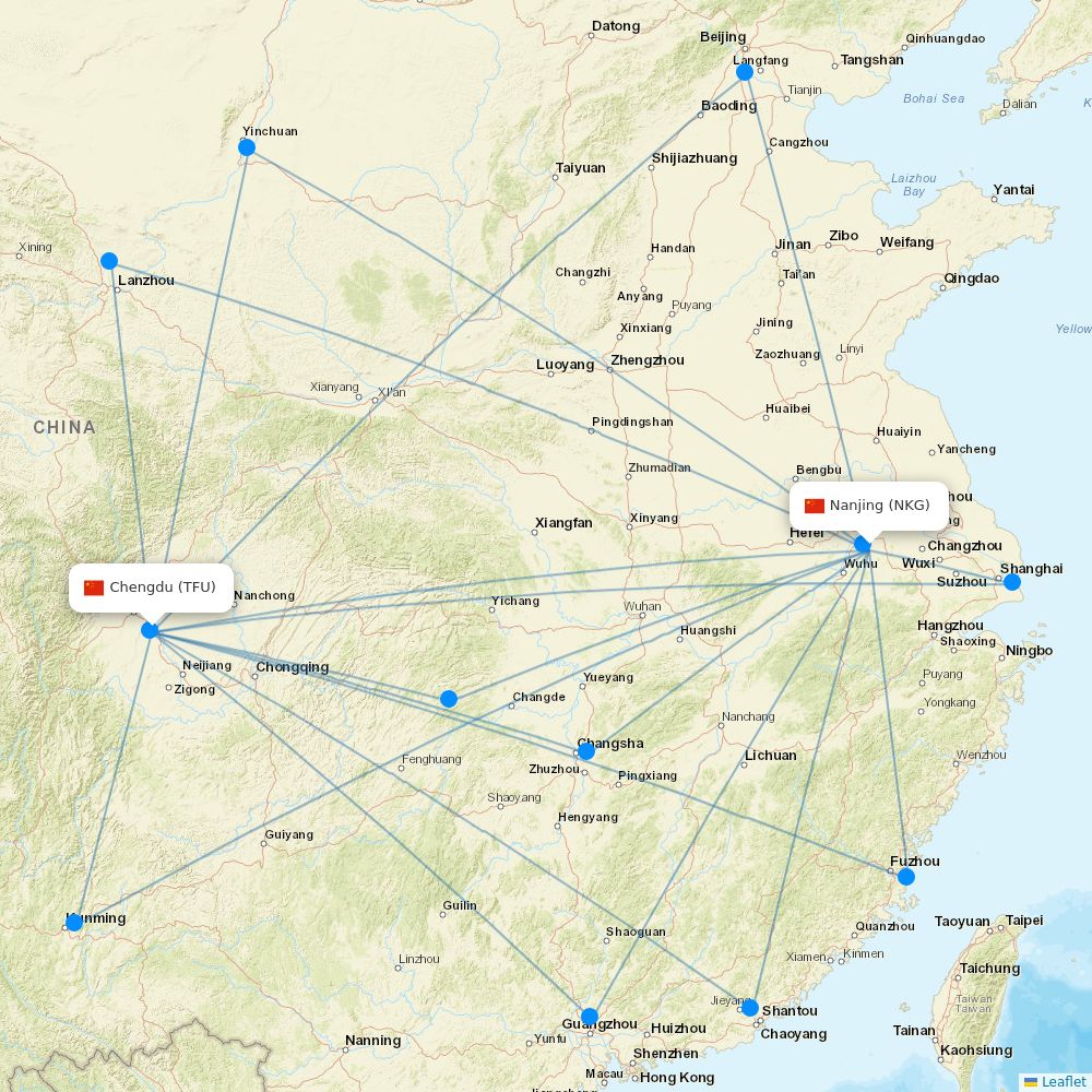 Juneyao Air routes 2025 – interactive map with all flights - Flight Routes