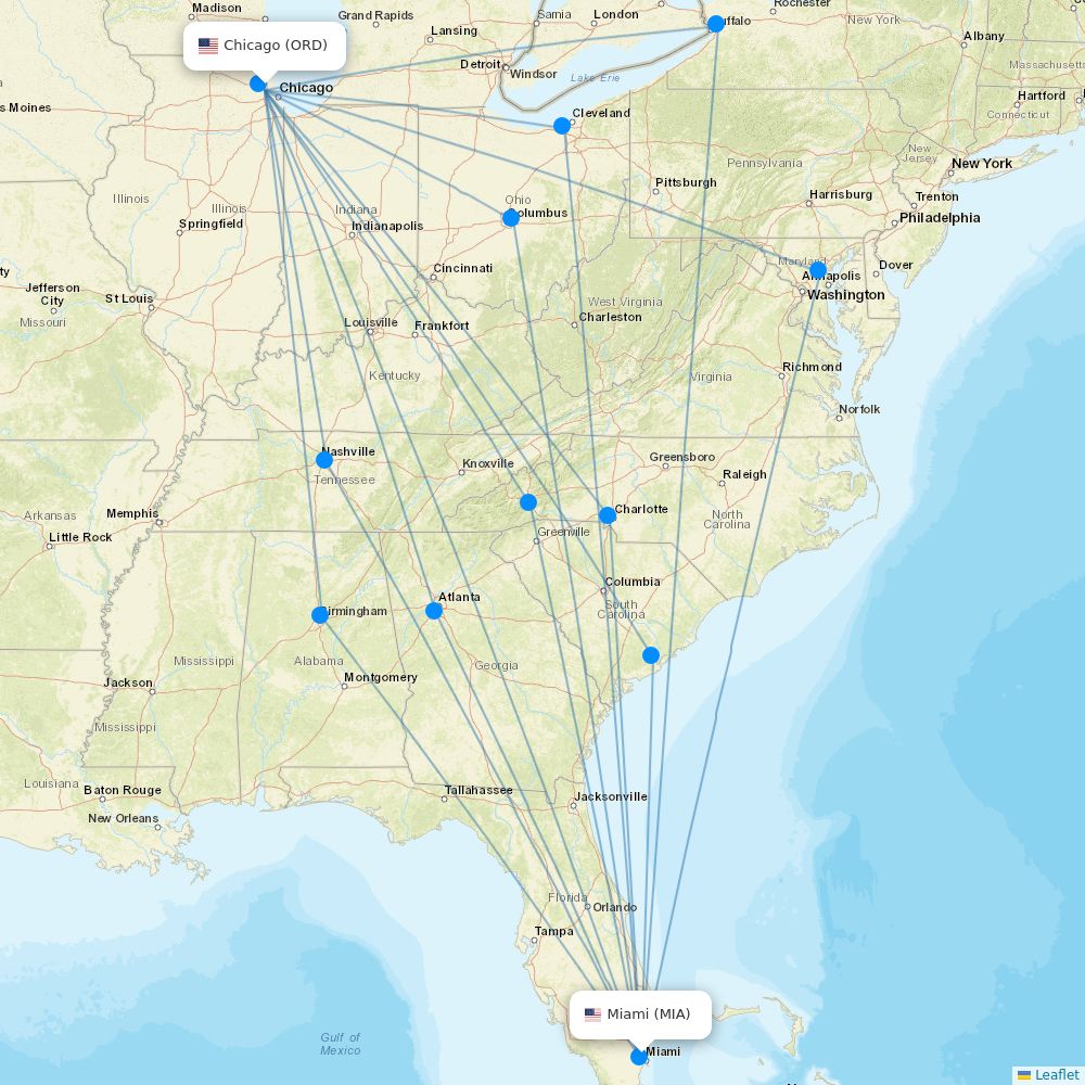 American Airlines routes 2025 – map with all flights - Flight Routes