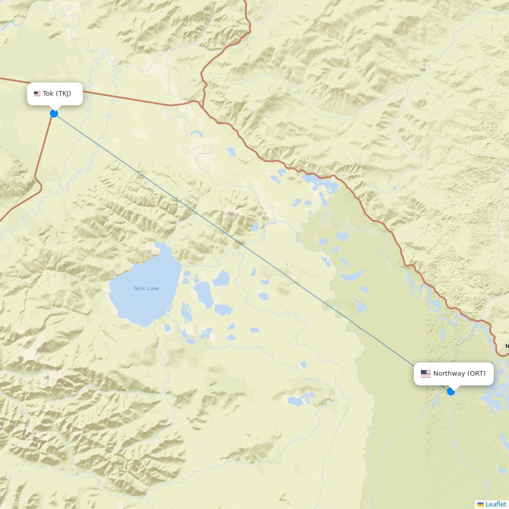 40-Mile Air airline routes (Q5) 2025, map - Flight Routes