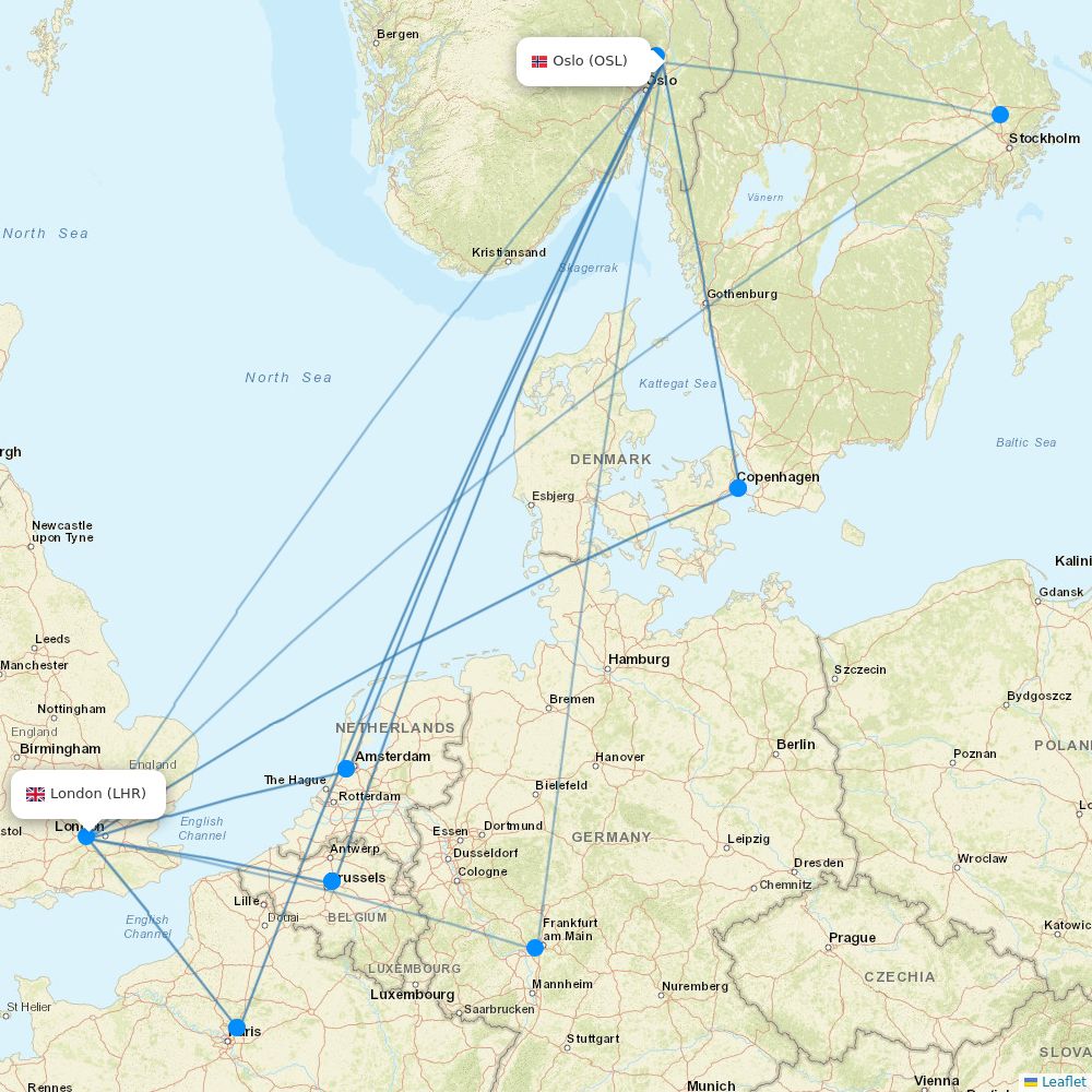 SAS routes 2026 – interactive map with all flights - Flight Routes