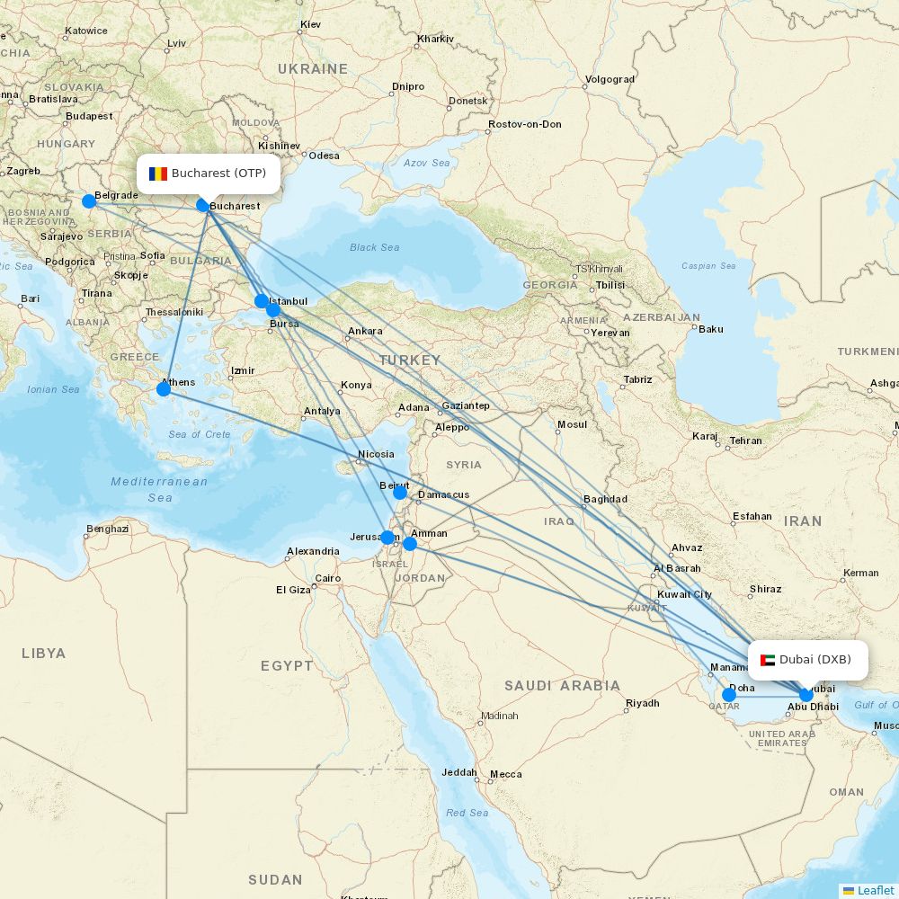 Flydubai routes 2026 – interactive map with all flights - Flight Routes