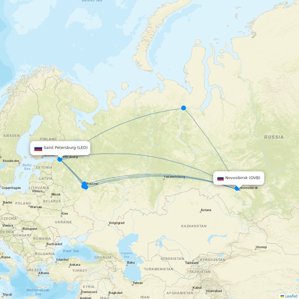 S7 Airlines routes 2025 – map with all flights - Flight Routes