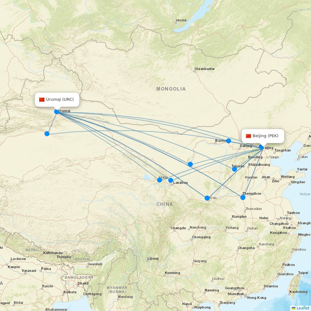 Air China routes 2025 – interactive map with all flights - Flight Routes