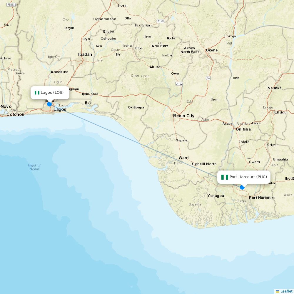 Air Peace airline routes (P4) 2026, map - Flight Routes