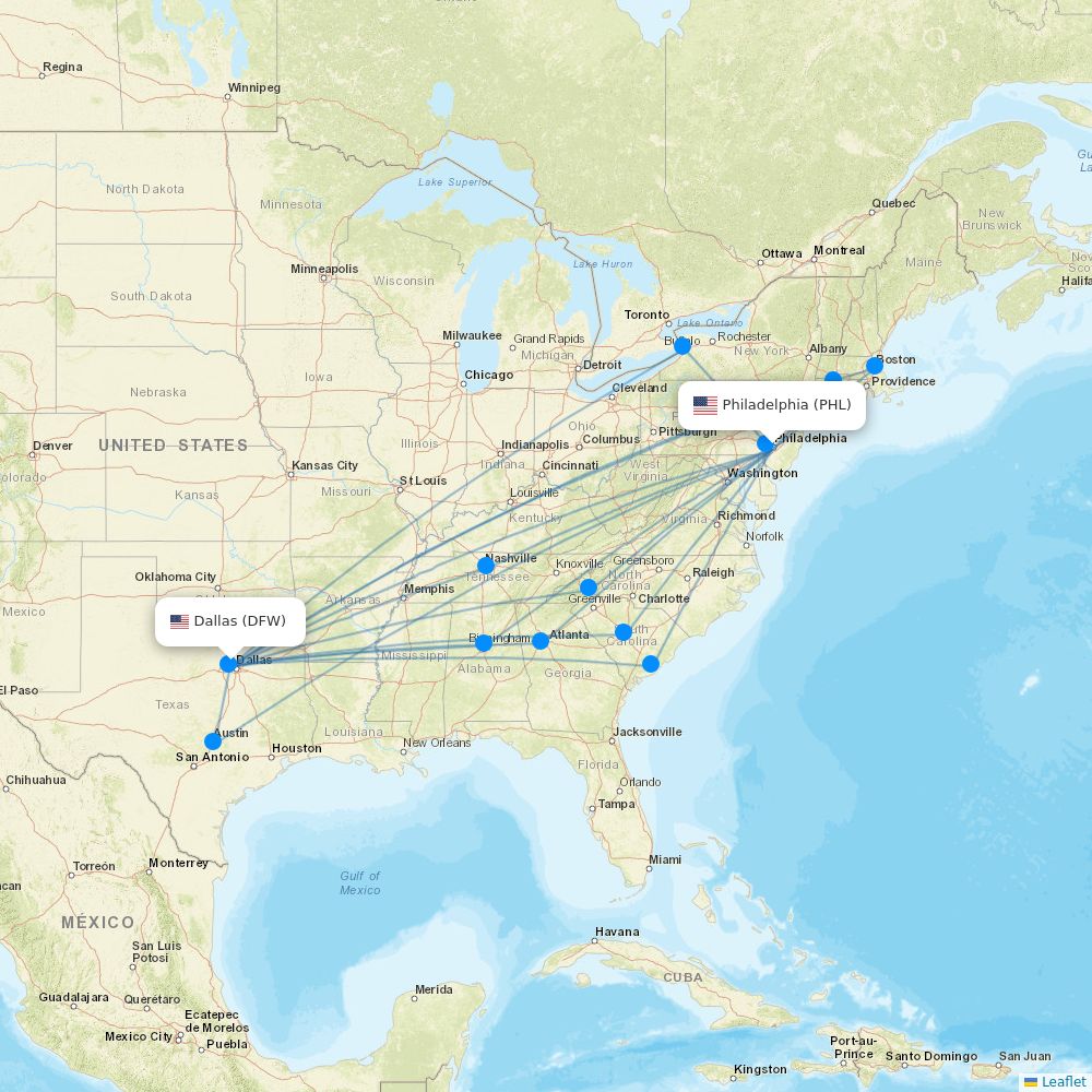 American Airlines routes 2025 – map with all flights - Flight Routes