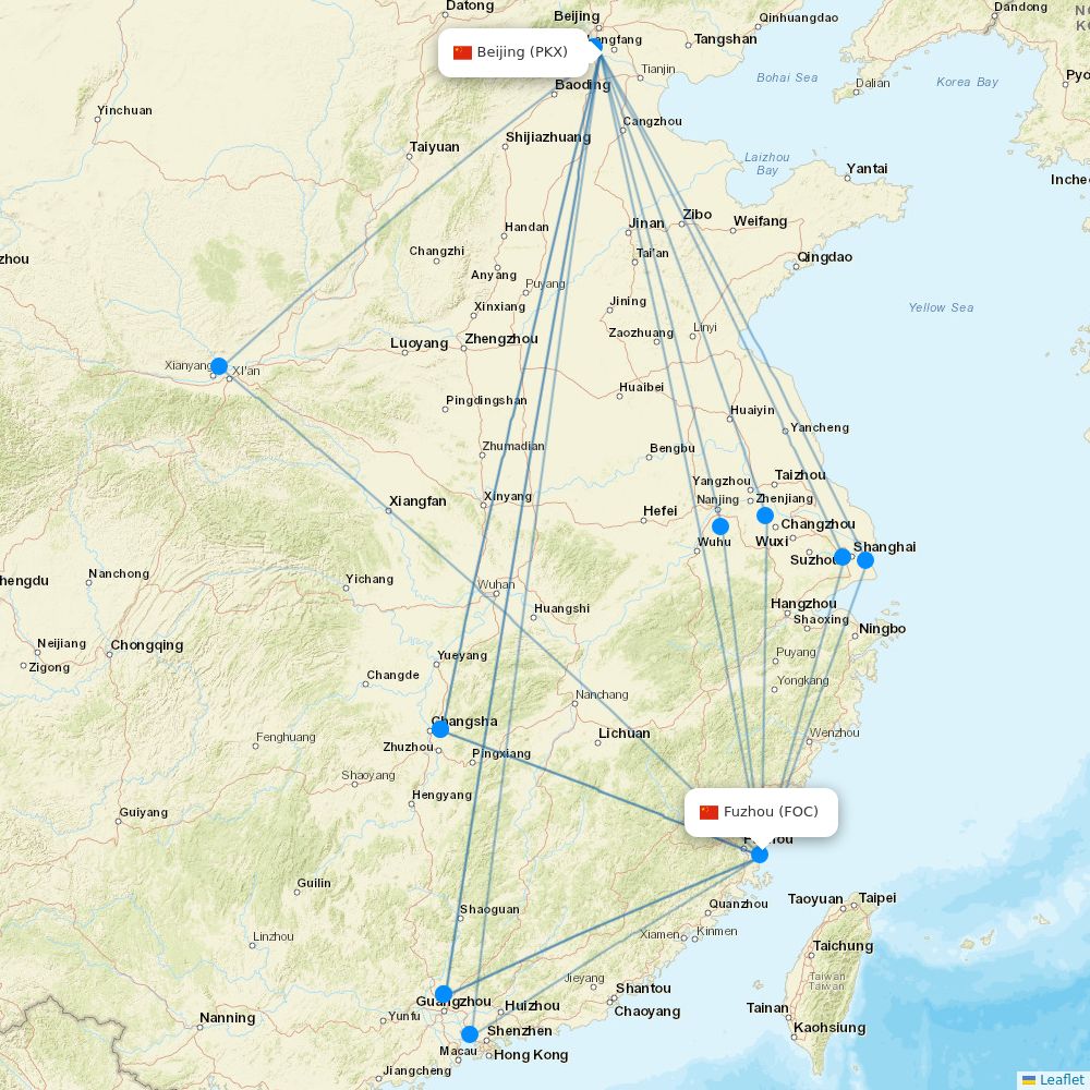 Xiamen Airlines routes 2025 – map with all flights - Flight Routes