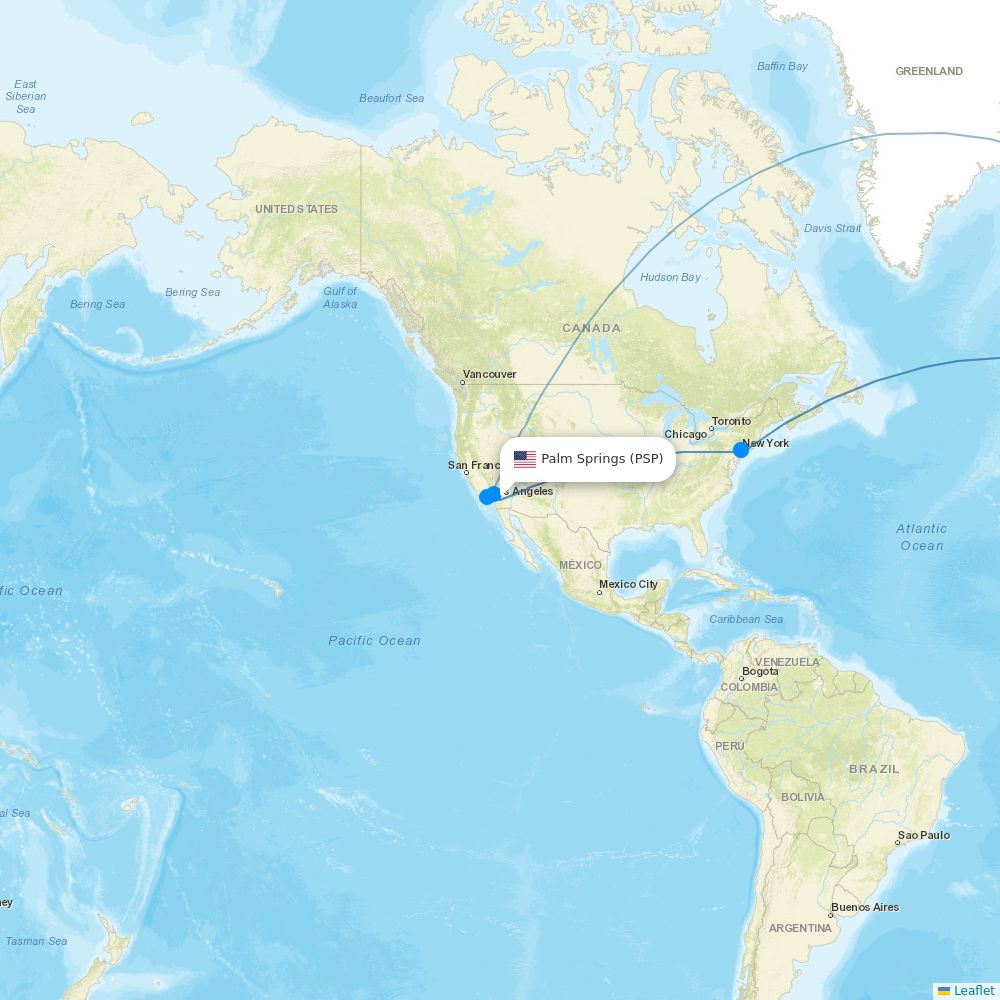 Flights from Palm Springs to Tel Aviv-Yafo, PSP to TLV - Flight Routes