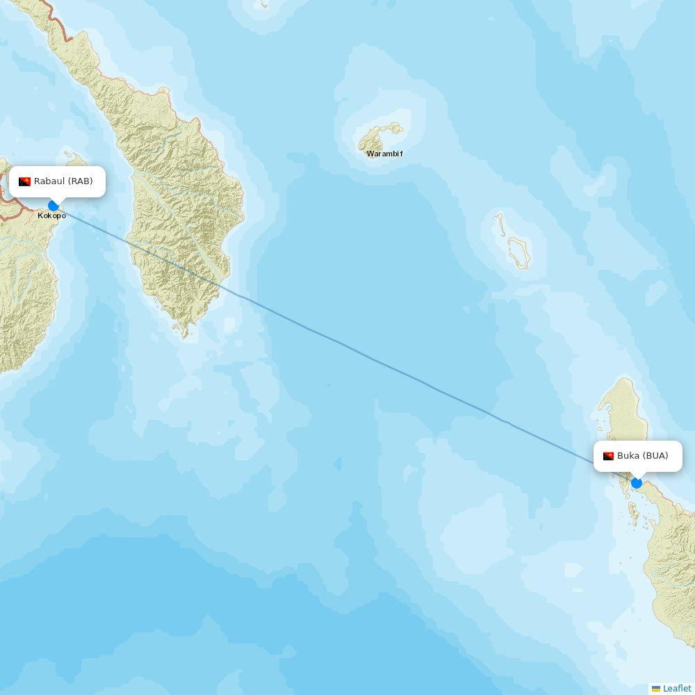 Air Niugini airline routes (PX) 2026, map - Flight Routes