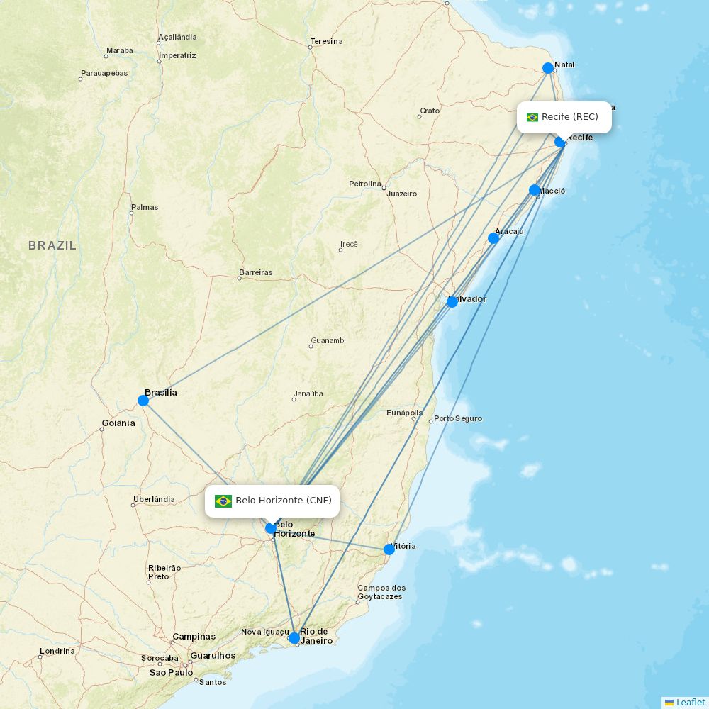 Azul routes 2025 – interactive map with all flights - Flight Routes