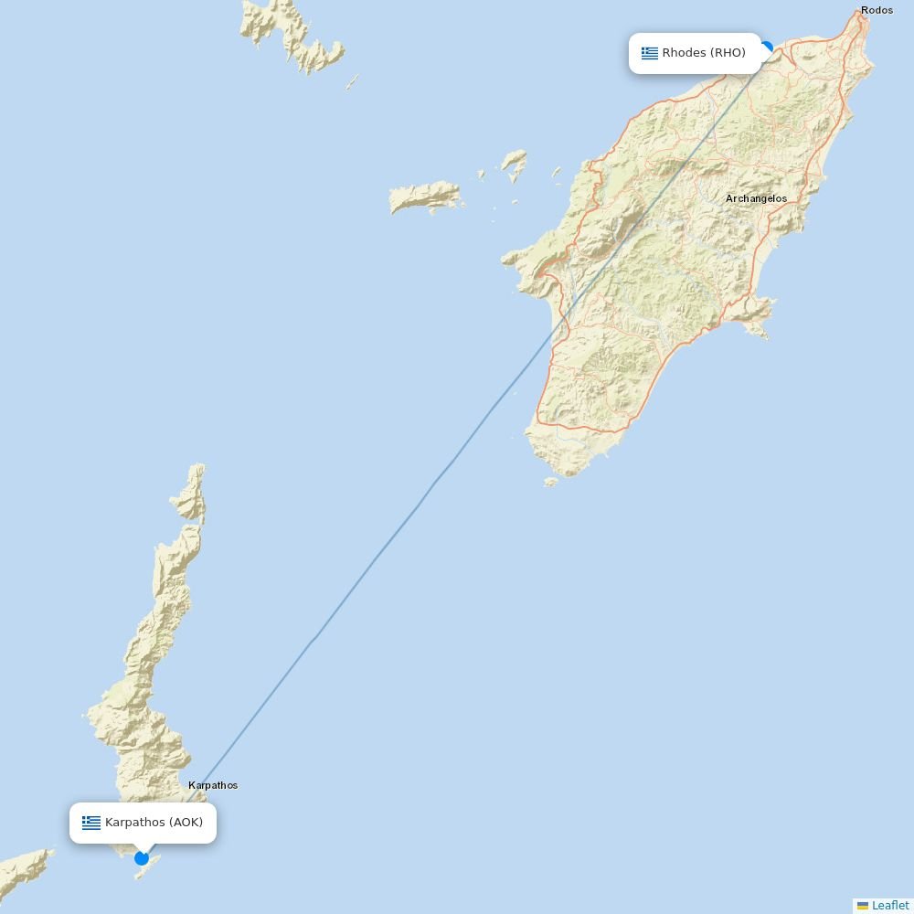 Olympic Air airline routes (OA) 2025, map - Flight Routes
